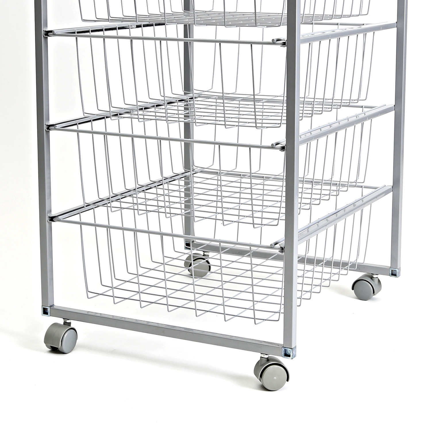 Silver basket rack with 2 baskets / basket system - Innovative Storage ...