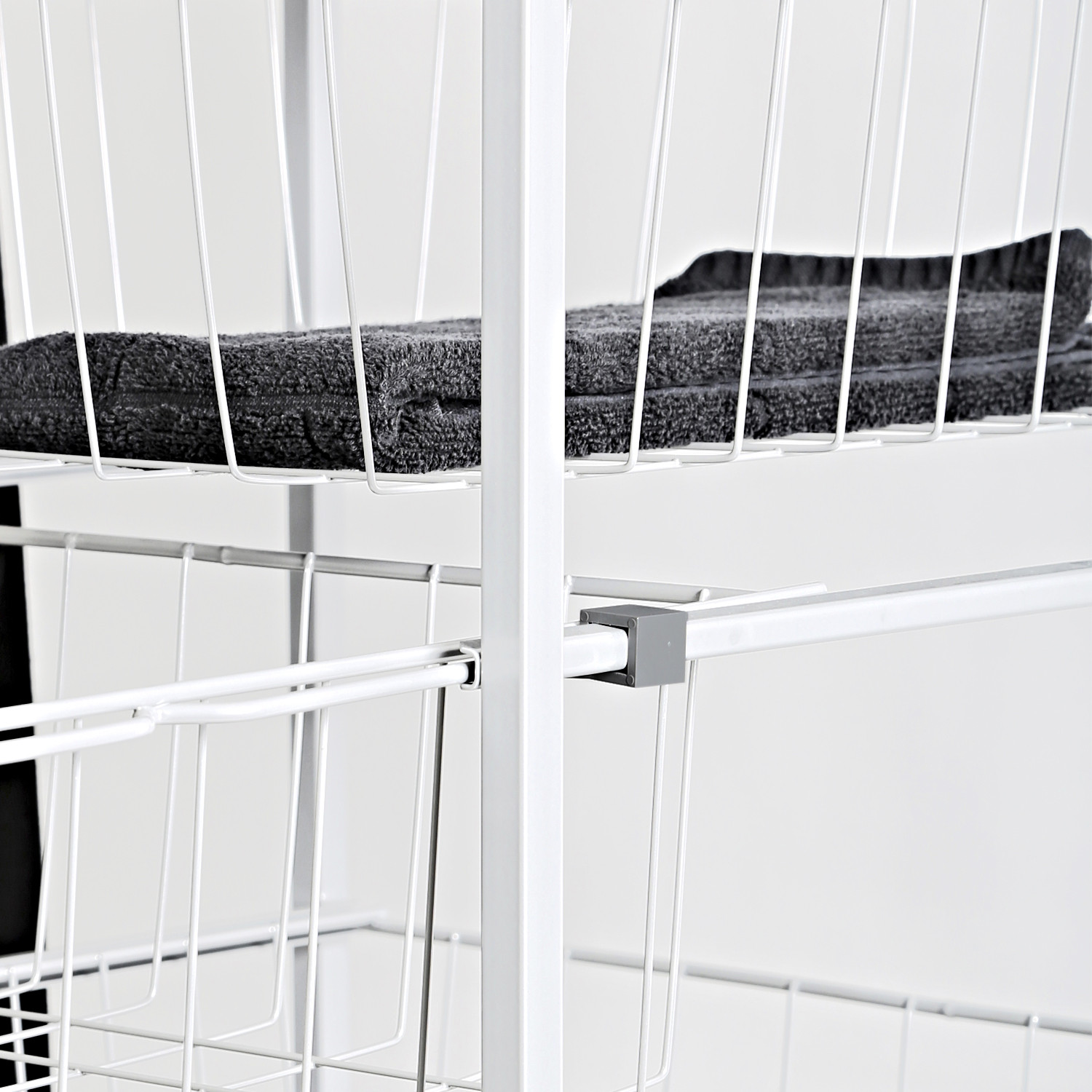 Silver basket rack with 4 baskets / basket system - Innovative Storage ...