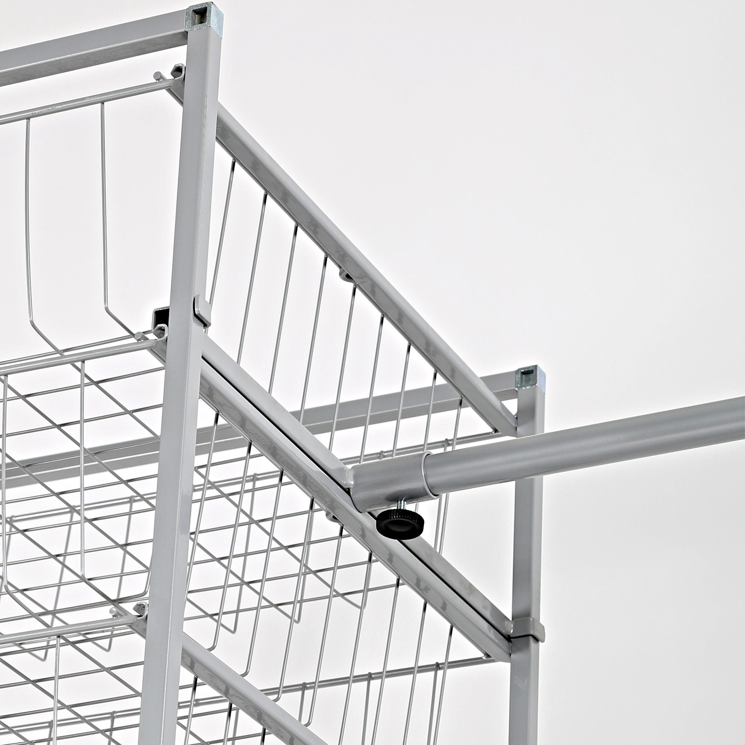 Silver clothes pole support / LM basket trays - Innovative Storage ...