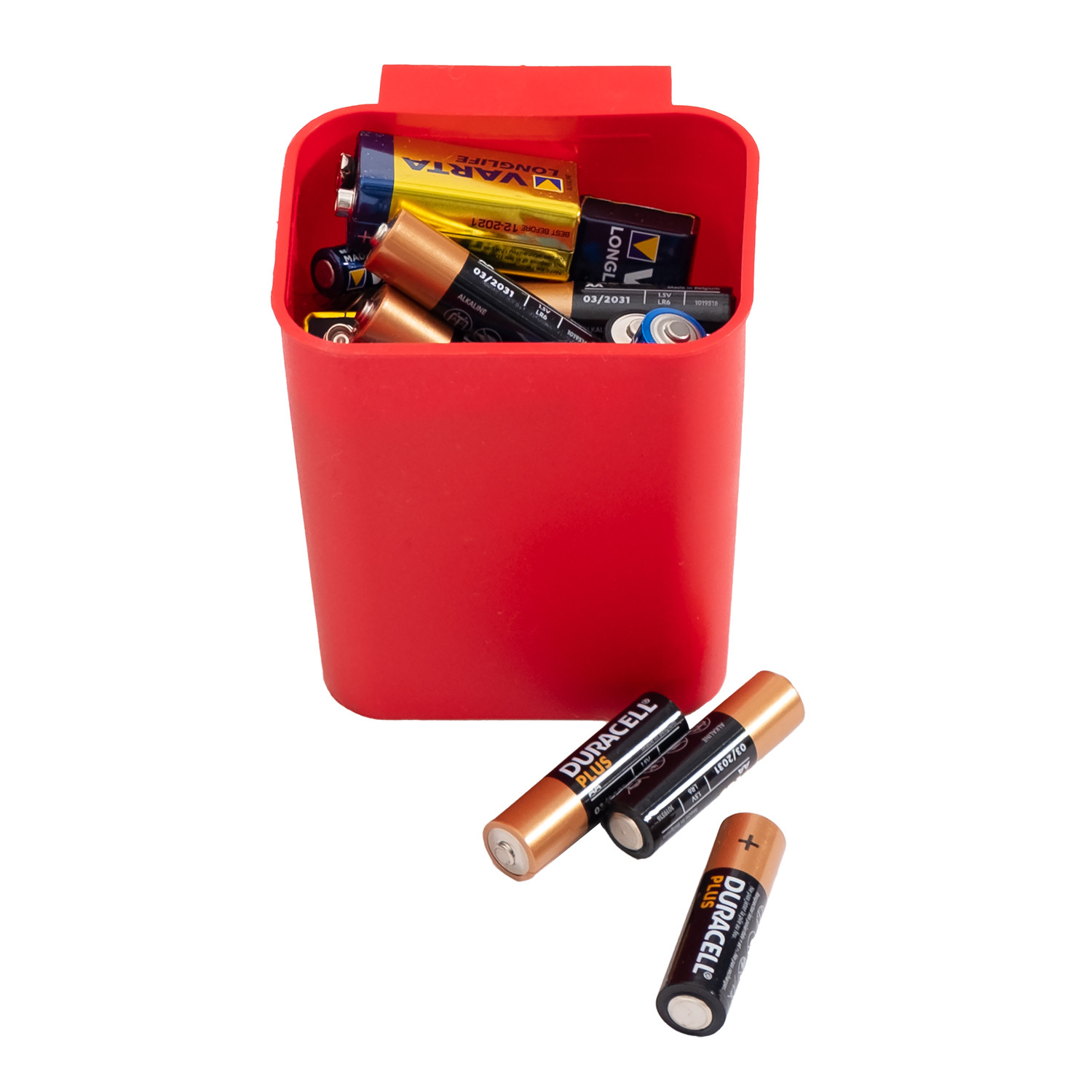 Red battery waste bin / 0.5L / material plastic - Innovative Storage ...
